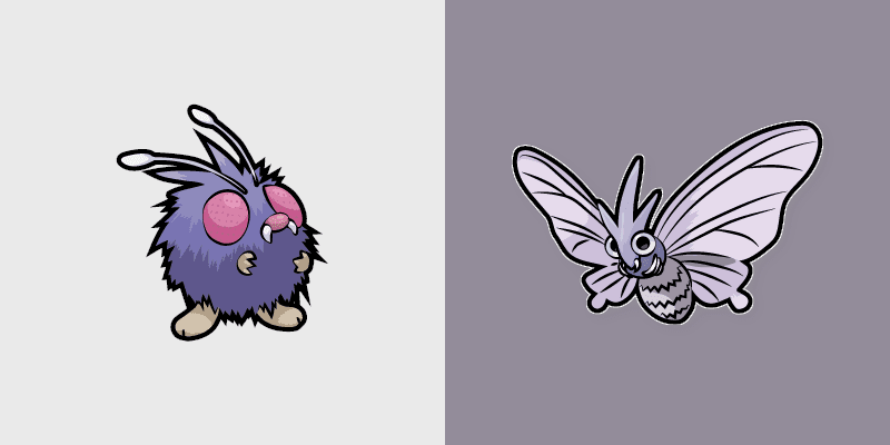 Pokemon Cute Cursor Pack - Venonat & Venomoth | Cursor Helper